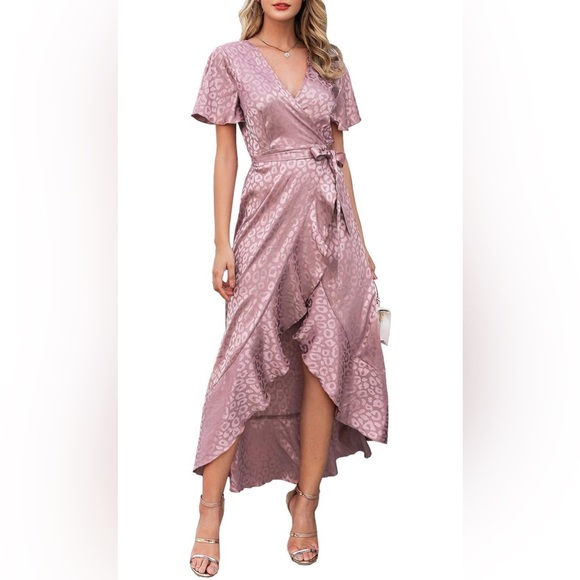 Simplee Apparel | Dresses | Simplee Womens Wrap Dress Pink Leopard ...